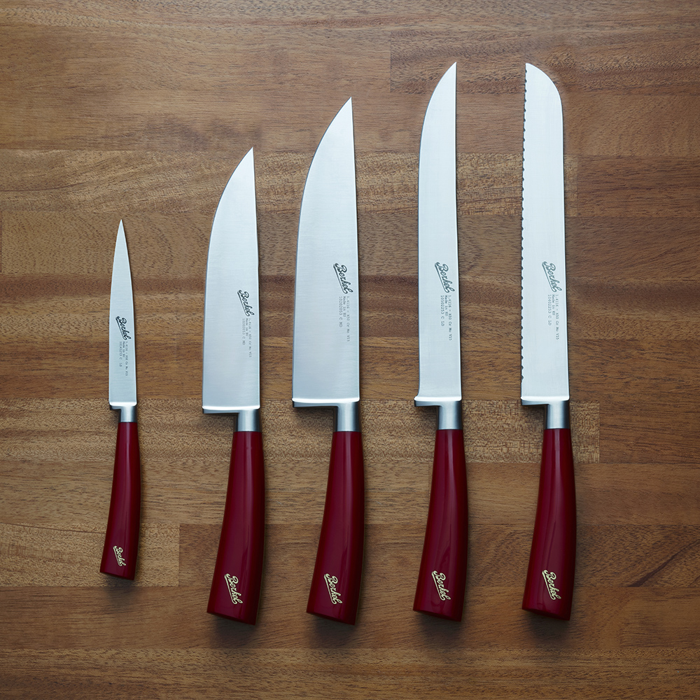 Elegance Sense Block Red + Elegance set of 5 chef knives
