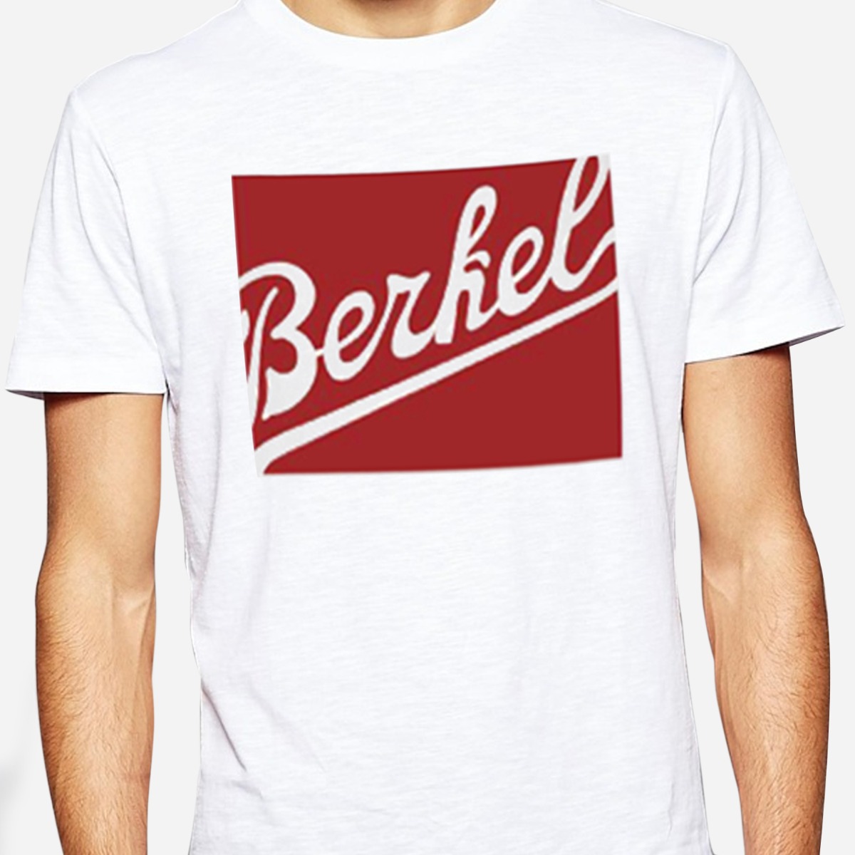 T-shirt homme blanc logo Berkel rouge L